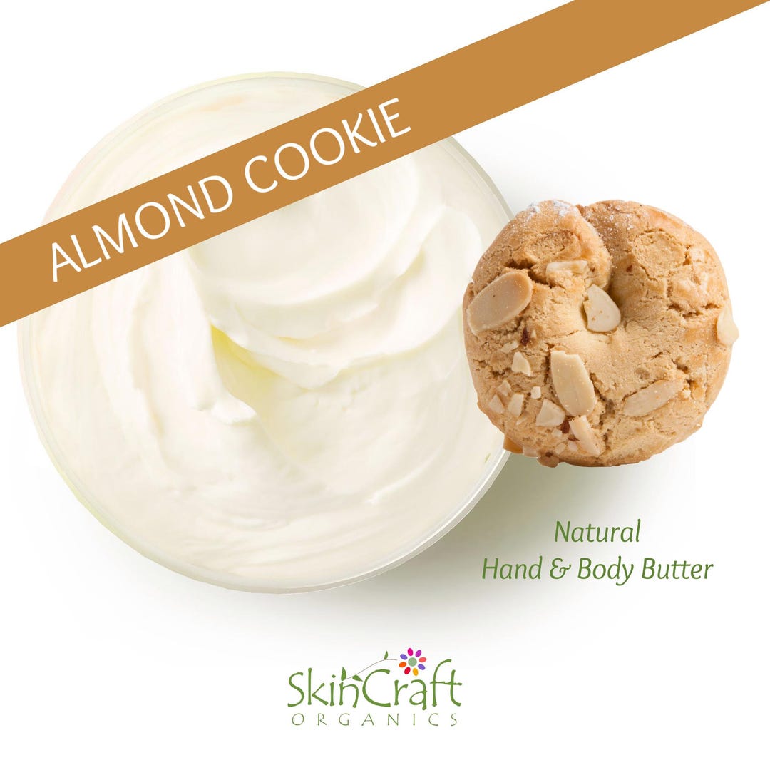 Natural Almond Cookie Body Butter - Non Greasy Moisturizer for Dry Skin ...