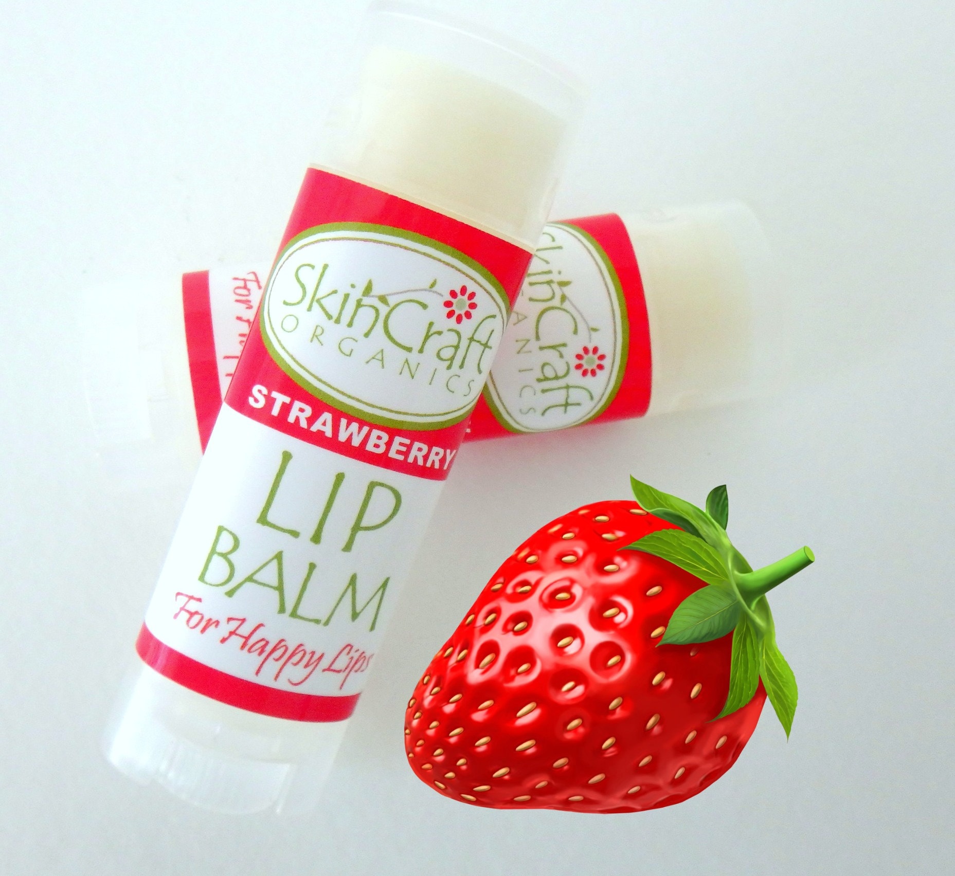 Natural Strawberry Lip Balm Organic Strawberry Lip Balm | Etsy