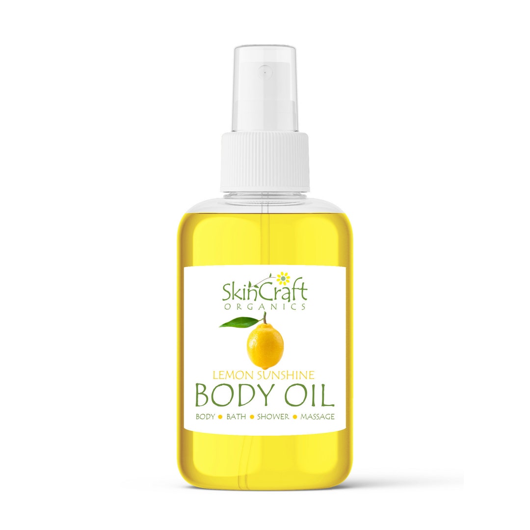 Lemon Coconut Body Oil Moisturizer Spray - Natural Lemon Essential Bath ...