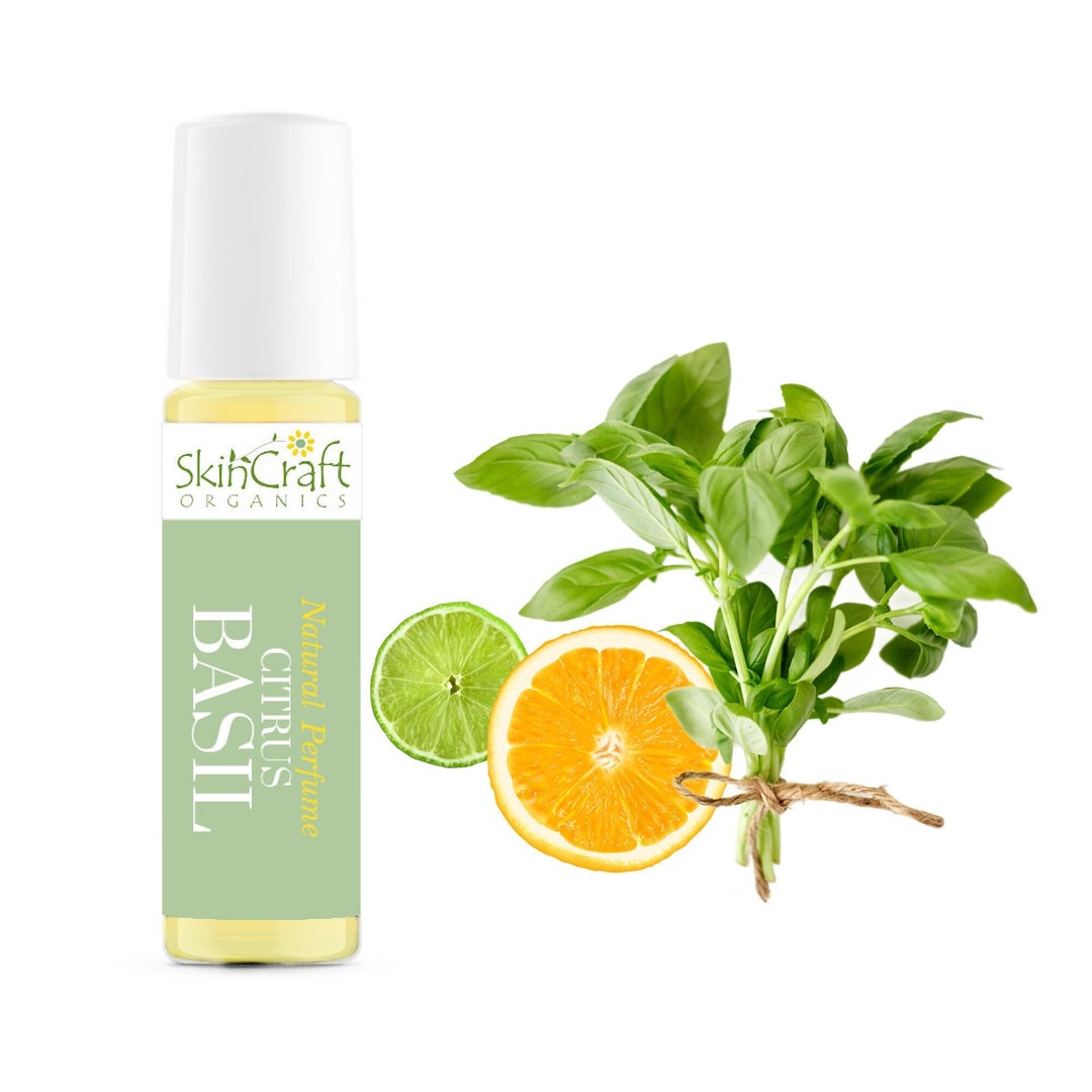 Natural Citrus Basil Perfume Oil - Organic Roll on Fragrance - Handmade ...