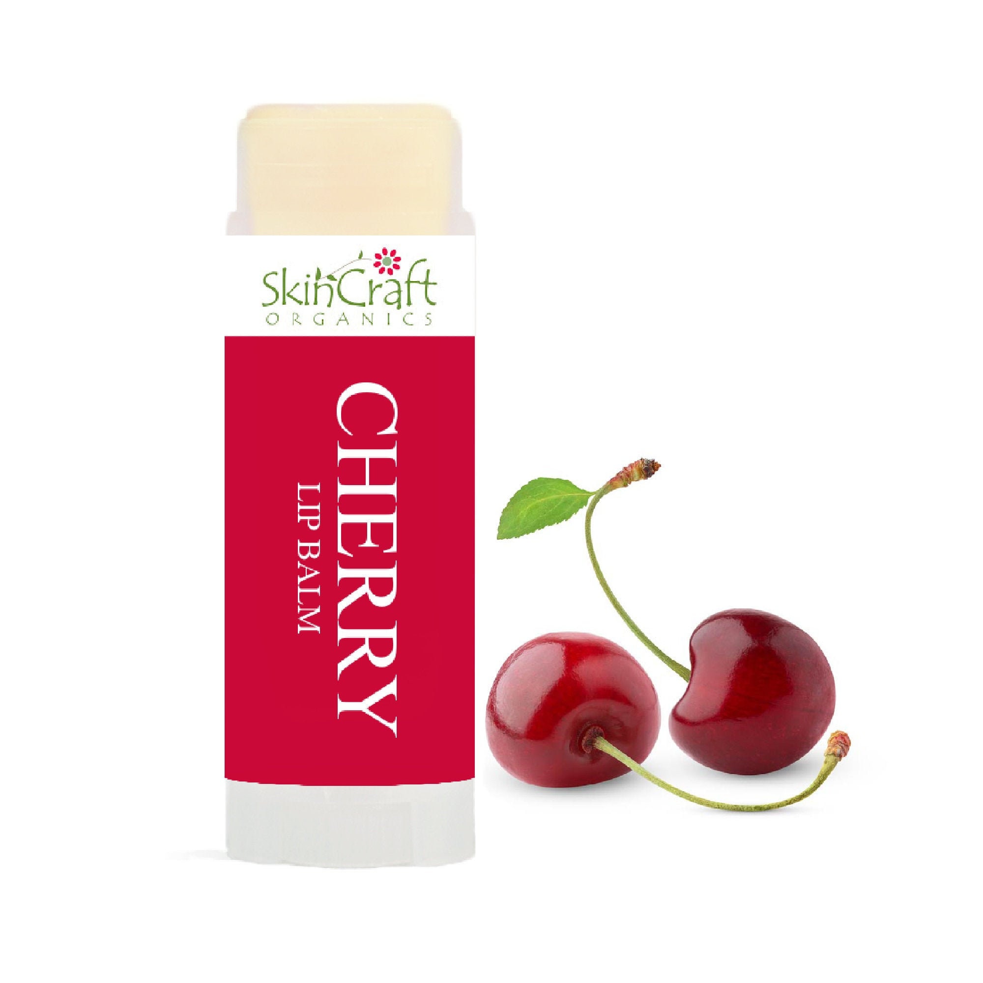 Organic Cherry Lip Balm - Moisturizing Wild Cherry Natural Chapstick ...