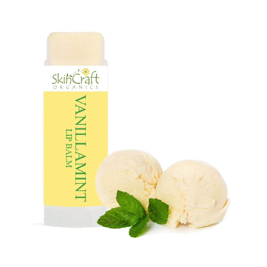 Organic Vanilla Mint Lip Balm - Natural Lip Care for Dry, Chapped Lips ...