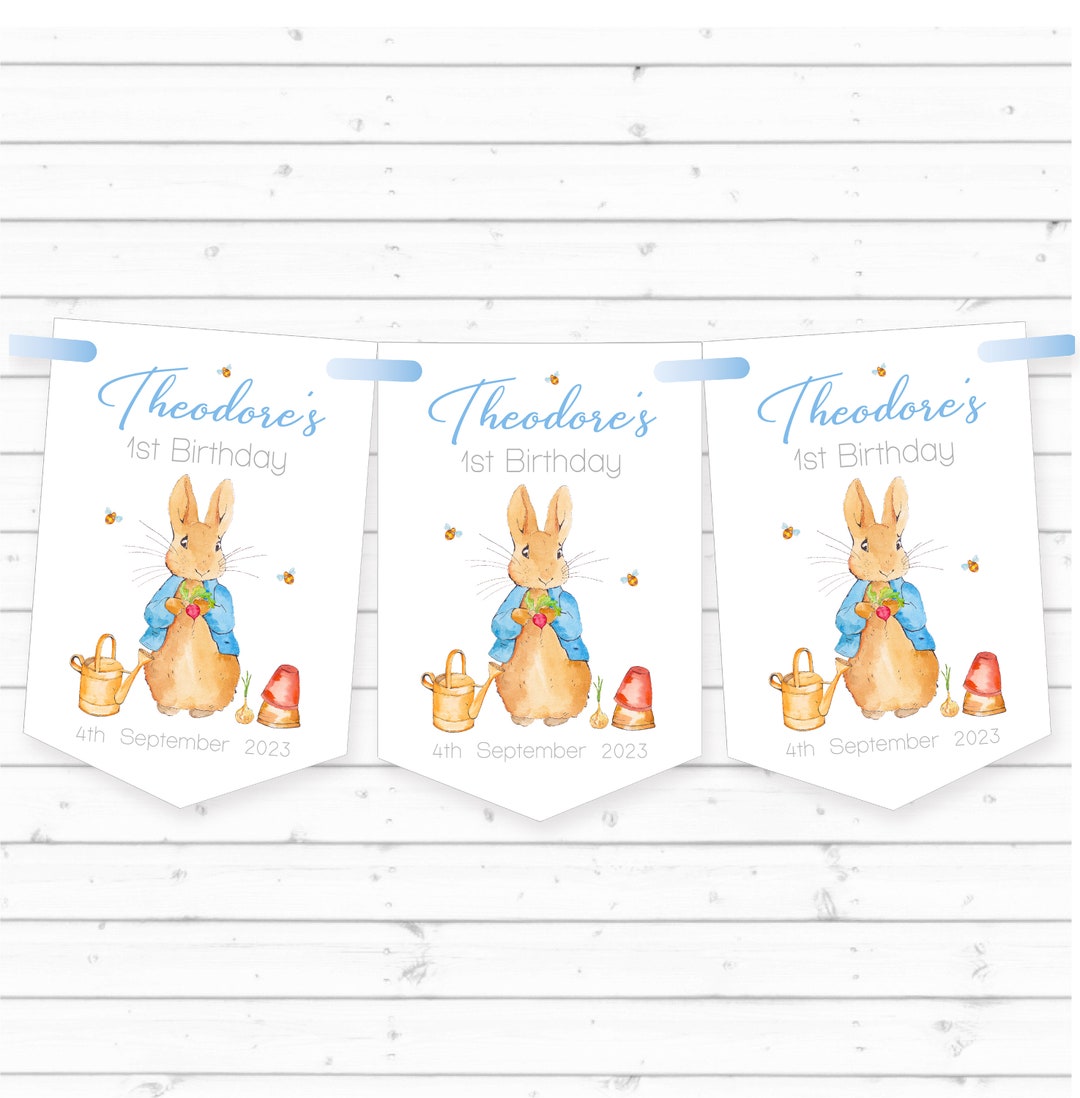 Personalised Birthday Bunting,peter Rabbit Birthday Banner,boys ...