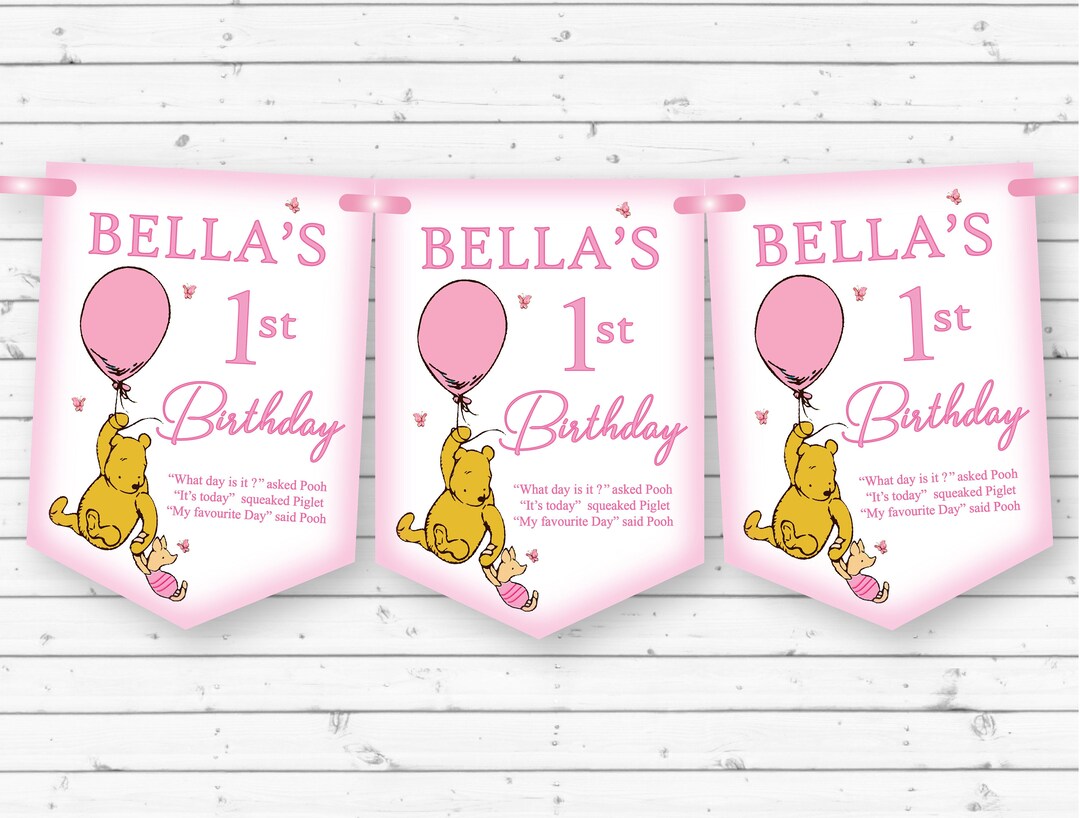 Winnie the Pooh Personalised Birthday Bunting,winnie the Pooh ...