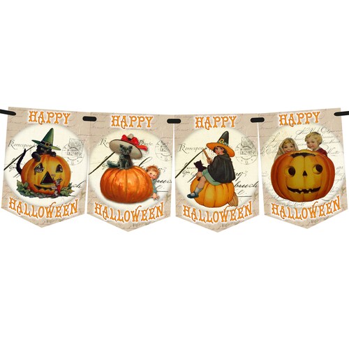 Vintage Halloween Banner - Etsy