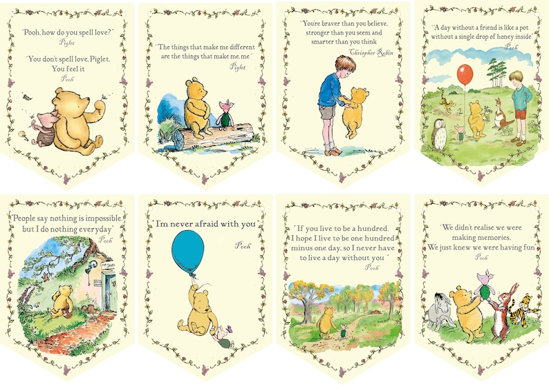 Winnie the Pooh Bunting,winnie the Pooh Banner,garland,baby Shower ...