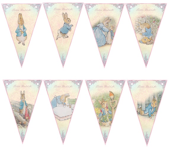 Peter Rabbit Pink Buntingnursery Decorbirthday Party - Etsy