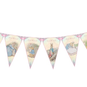 Peter Rabbit Pink Bunting,nursery Decor,birthday Party Bunting,birthday ...
