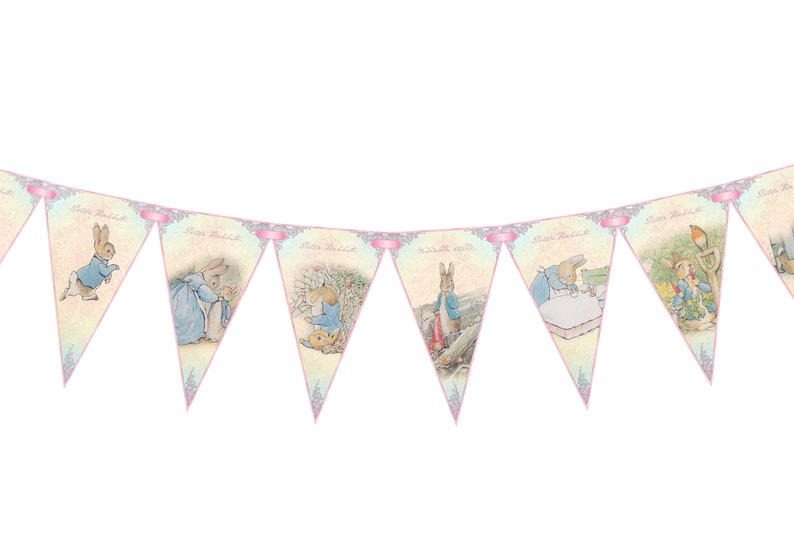 Peter Rabbit Pink Buntingnursery Decorbirthday Party - Etsy