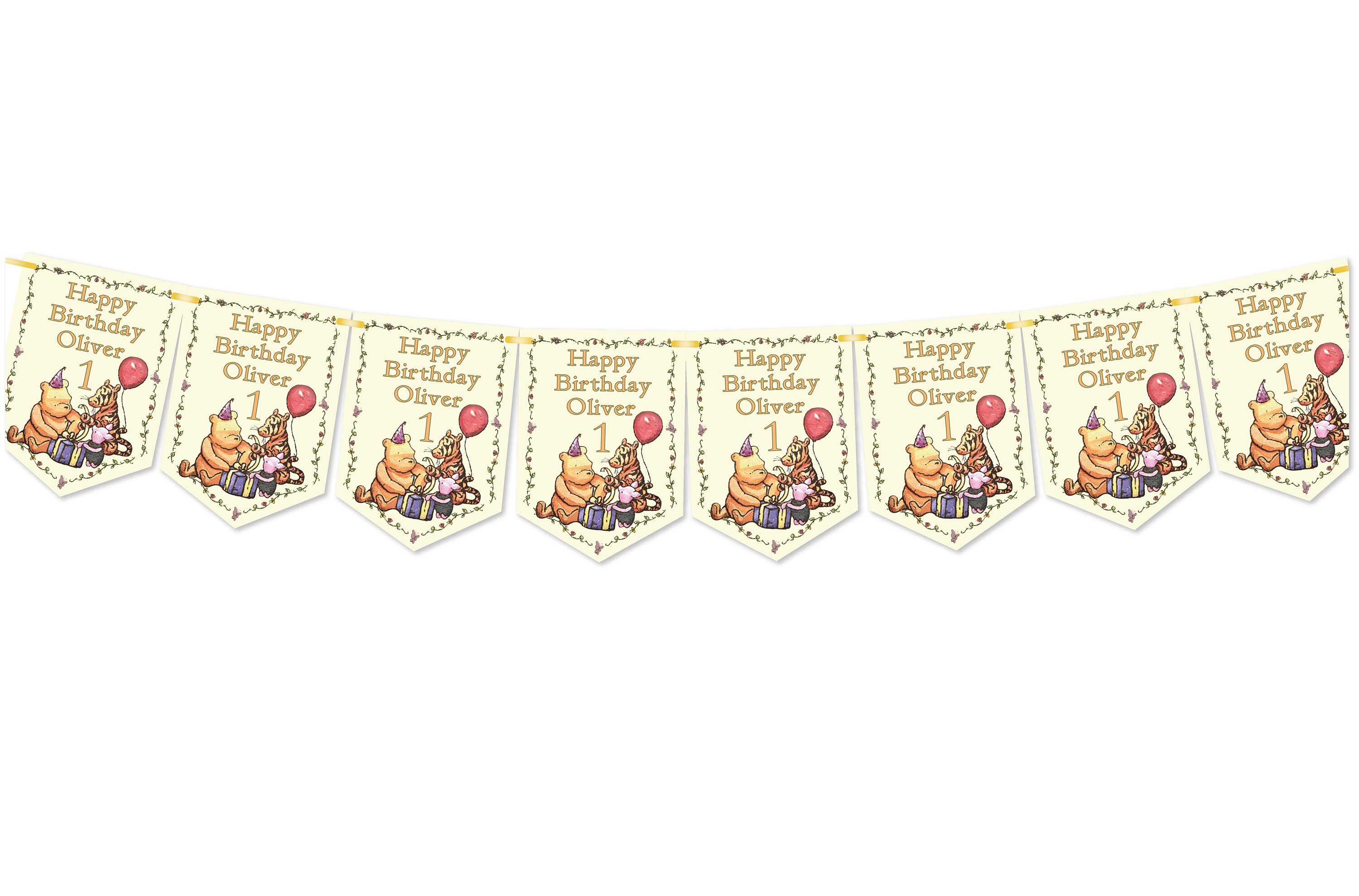 Winnie the Pooh Personalised Birthday Bunting,winnie the Pooh ...