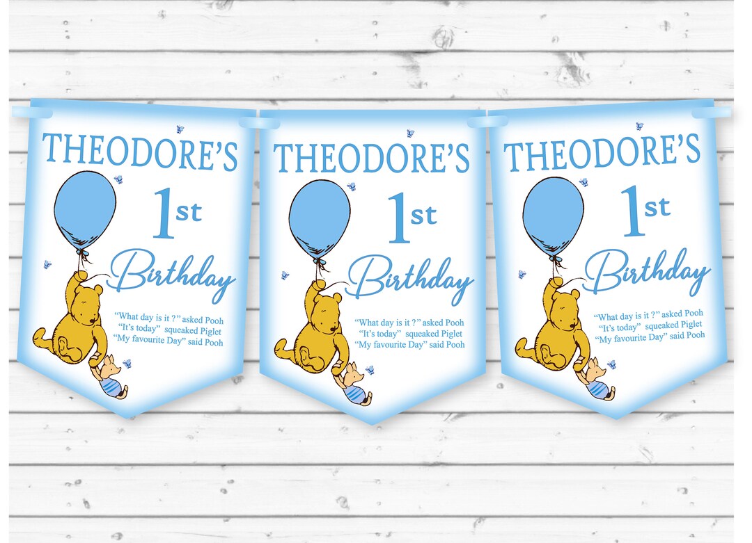 Winnie the Pooh Personalised Birthday Bunting,winnie the Pooh ...