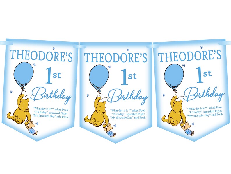 Winnie the Pooh Personalised Birthday Bunting,winnie the Pooh ...
