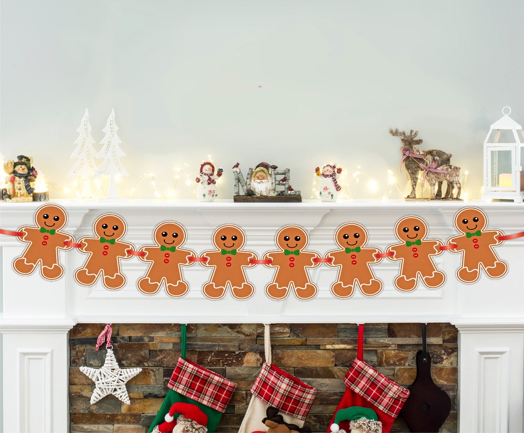 Gingerbread Man Christmas Bunting,christmas Garland,christmas ...