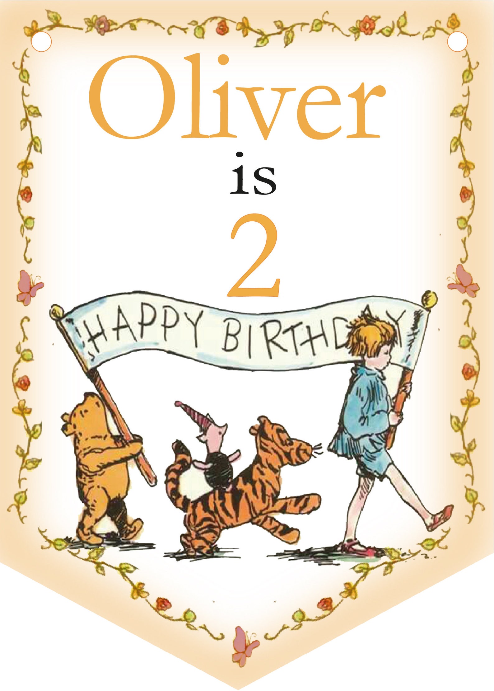 Winnie the Pooh Personalised Birthday Buntingwinnie the Pooh - Etsy