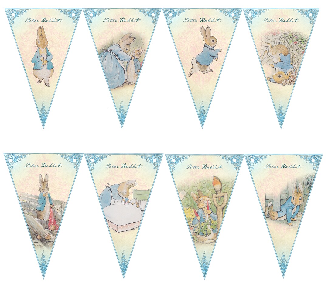 Peter Rabbit Blue Bunting,baby Shower,nursery Decor,birthday Party ...