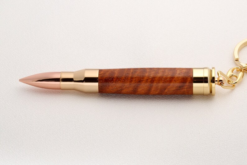 300 Magnum Bullet Key Chain - Australian Burl With Secret Compartment ...