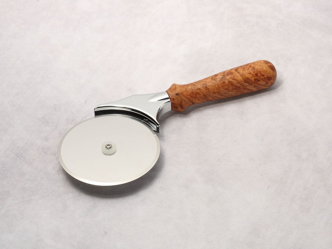 Rotary Pizza Cutter - Deluxe Pizza Blade - Pizza Knife - Handmade Wood ...