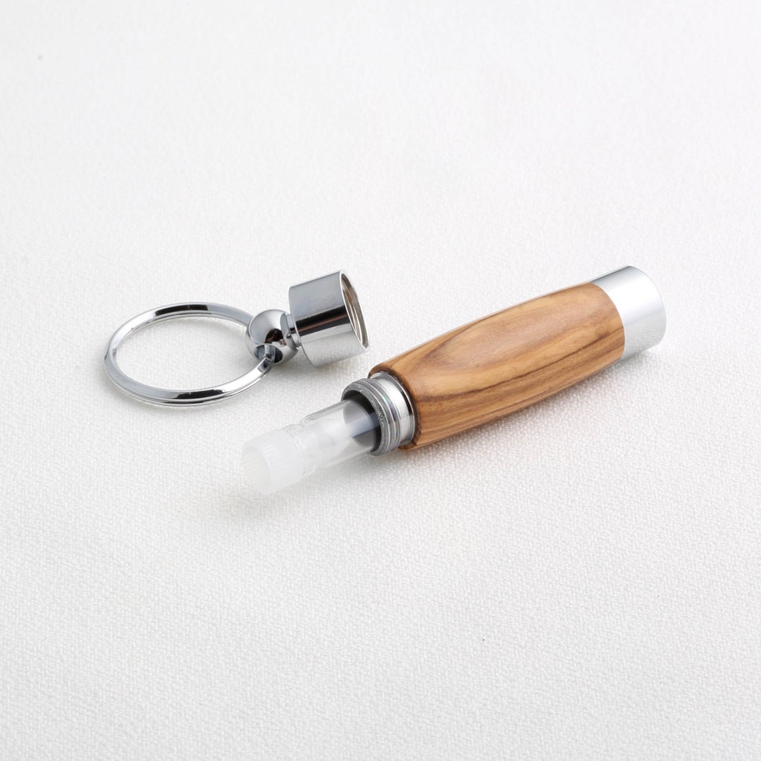 Wood Keychain - Consecrated Oil Vial -olive Wood - With Easy Refill ...