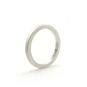 1.5 Mm Square Full Brushed Silver Ring,sterling Silver 1.5mm Full Brushed Ring,danity Band, 925 ...