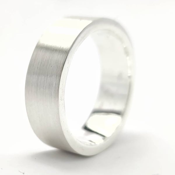 Brushed Silver Ring - Etsy