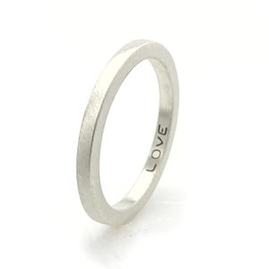 1.5 Mm Square Full Brushed Silver Ring,sterling Silver 1.5mm Full Brushed Ring,danity Band, 925 ...