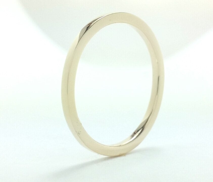 14k Solid Gold Thin Flat Ringstacking Ringtiny Gold | Etsy