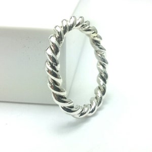 Twisted Sterling Silver Ring,3.0mm Twisted Ring,twist Rope Ring - Etsy