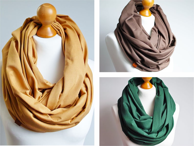 Cotton Infinity Scarf for Women Women Cotton Scarf Basic - Etsy