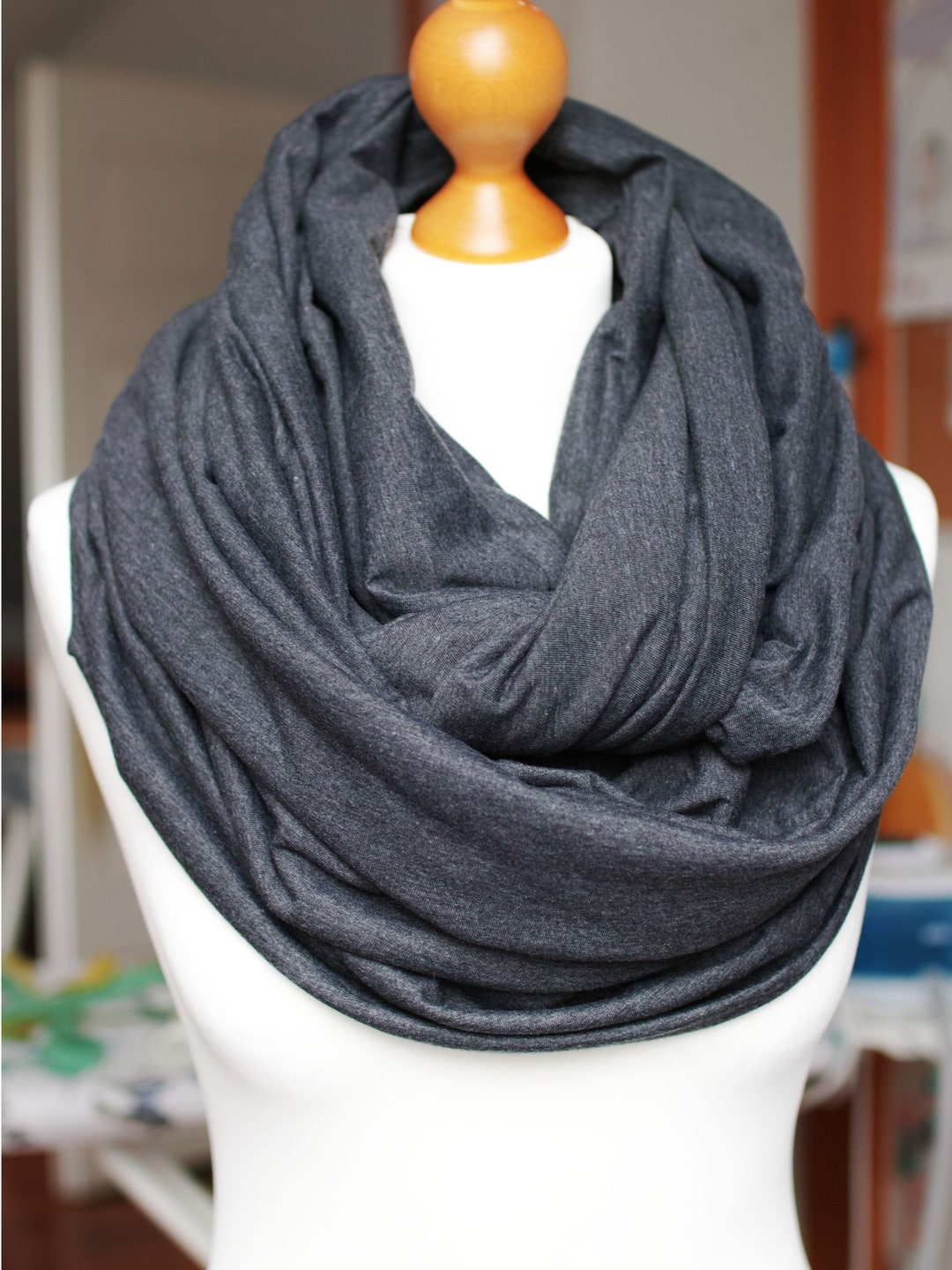 Oversized Cotton Infinity Scarf, Lightweight Jersey Knit - Etsy
