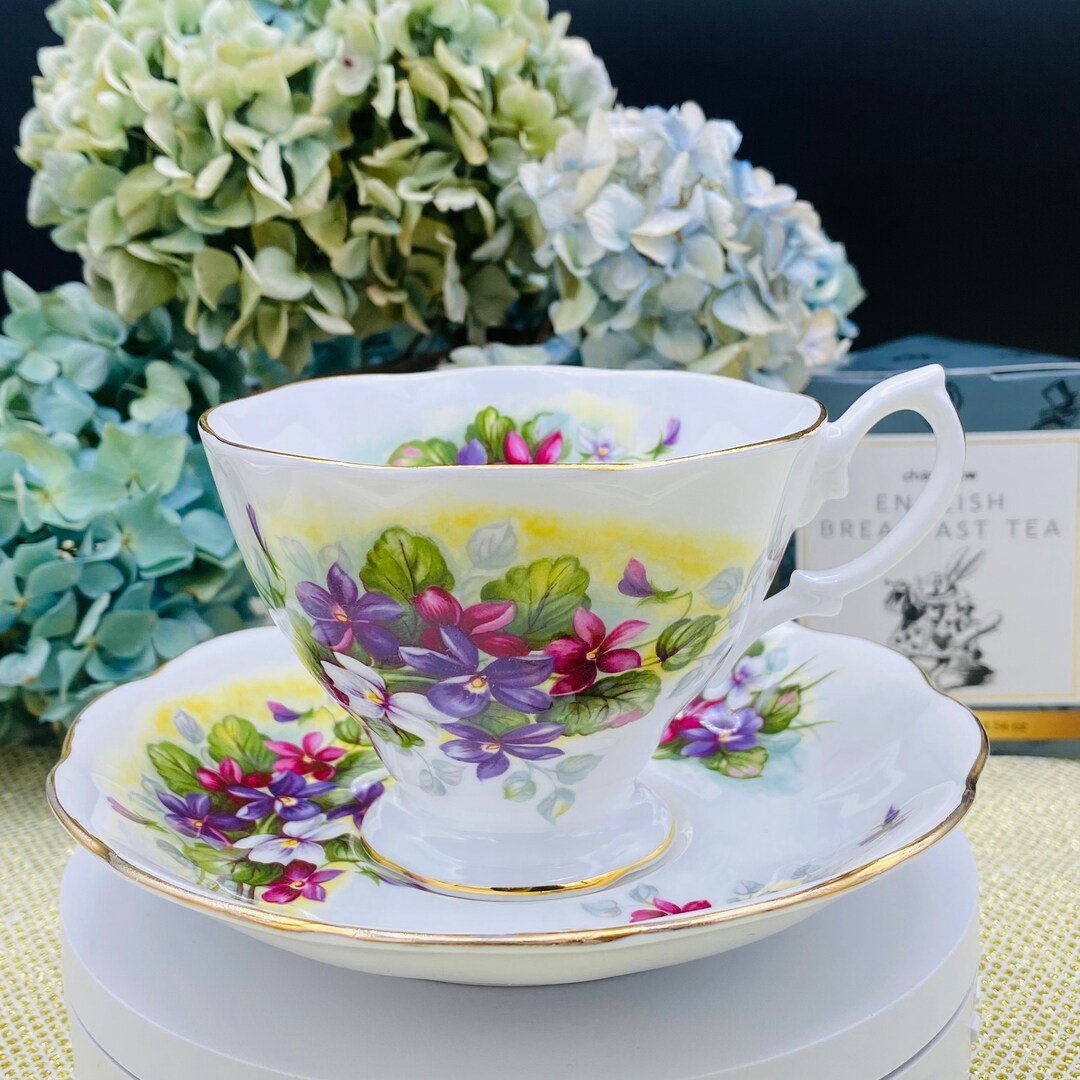 Royal Albert Purple Violets Bone China Tea Cup and Saucer - Etsy