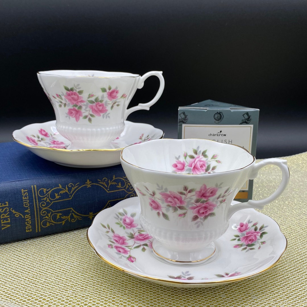 Set of 2 - Royal Albert Teacup and Saucer - Pink Roses - Tea for Two - Etsy