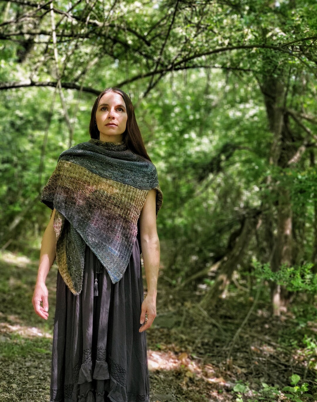 Geometer Shawl Kit Moth Inspired Knitting Kit, Hand Dyed Organic Sock ...