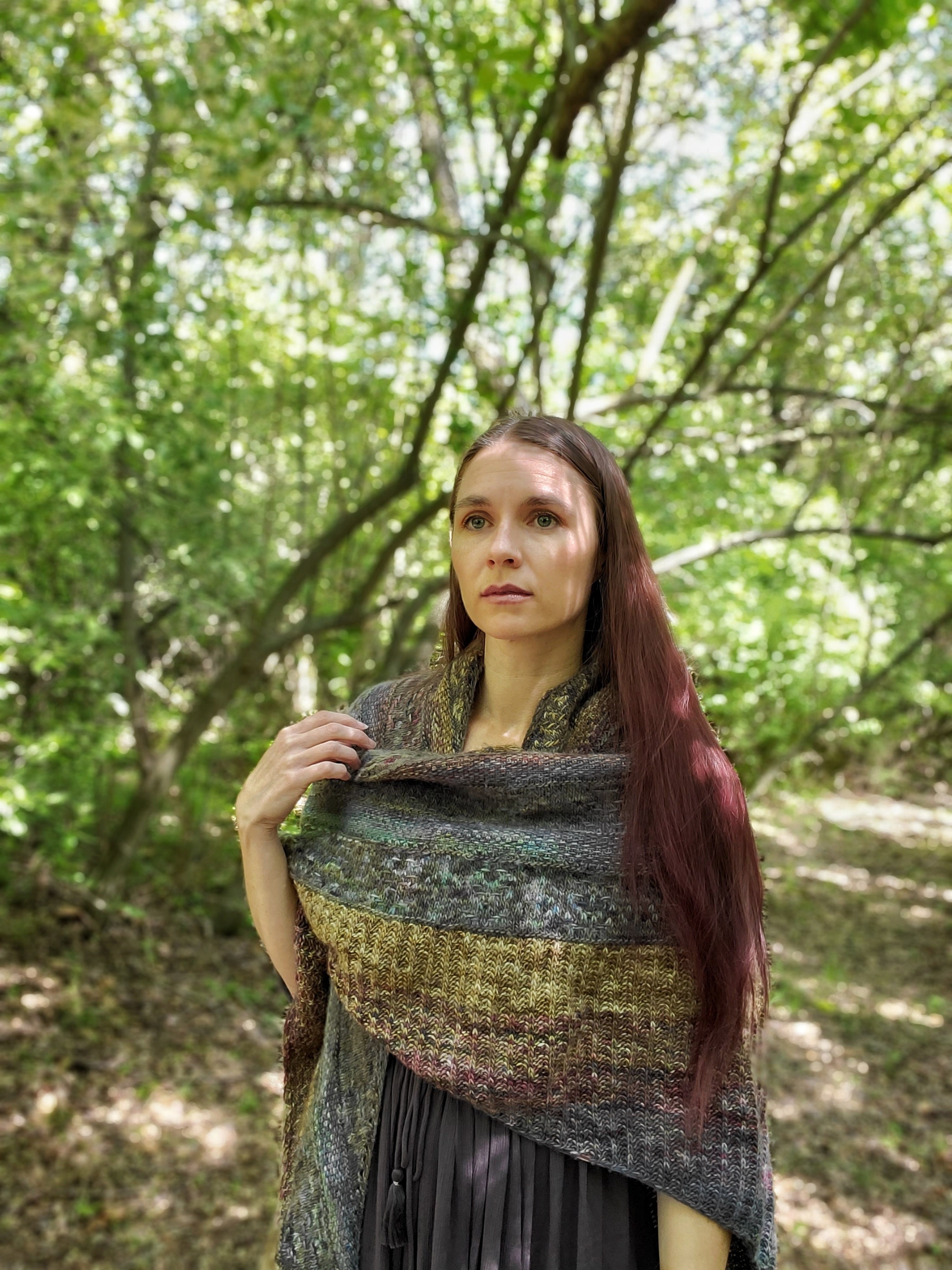 Geometer Shawl Kit Moth Inspired Knitting Kit, Hand Dyed Organic Sock ...