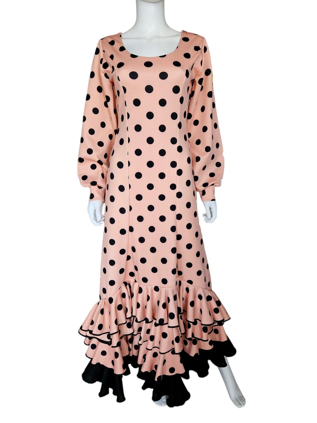 Flamenco Dress Vestido De Flamenco Rose Pink and Black Polka Dots - Etsy