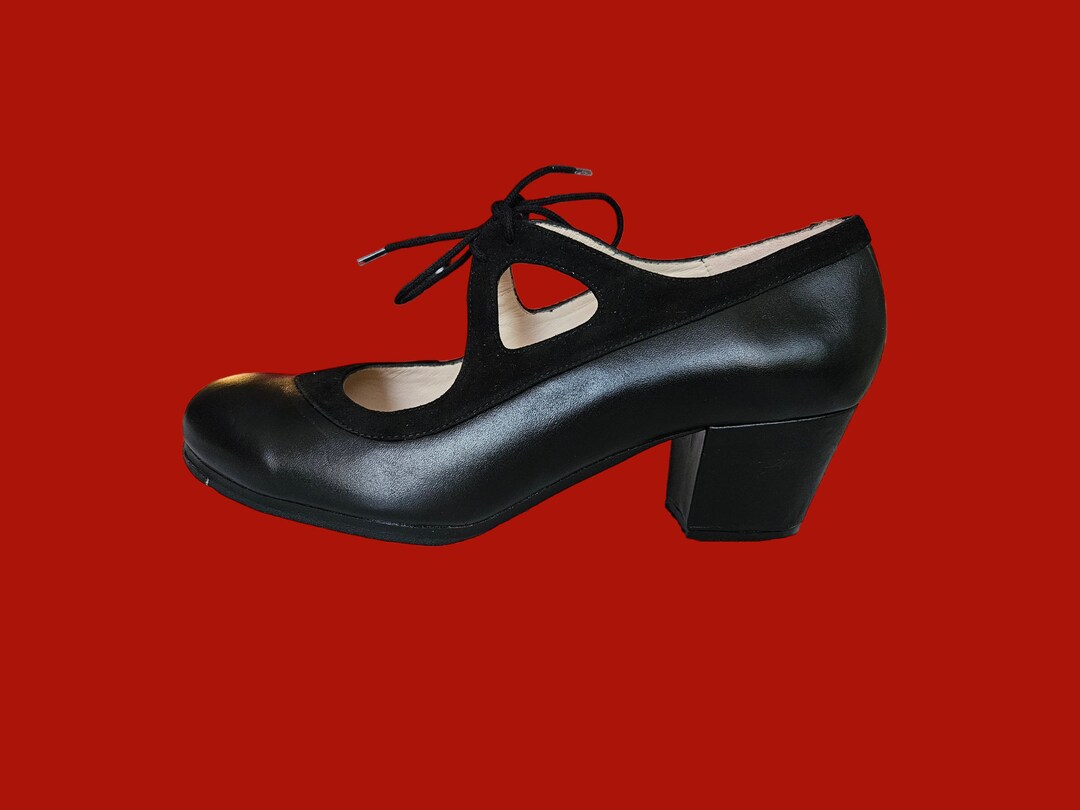 Flamenco Shoes Professionals Brand New Candor Black Leather Suede Short ...