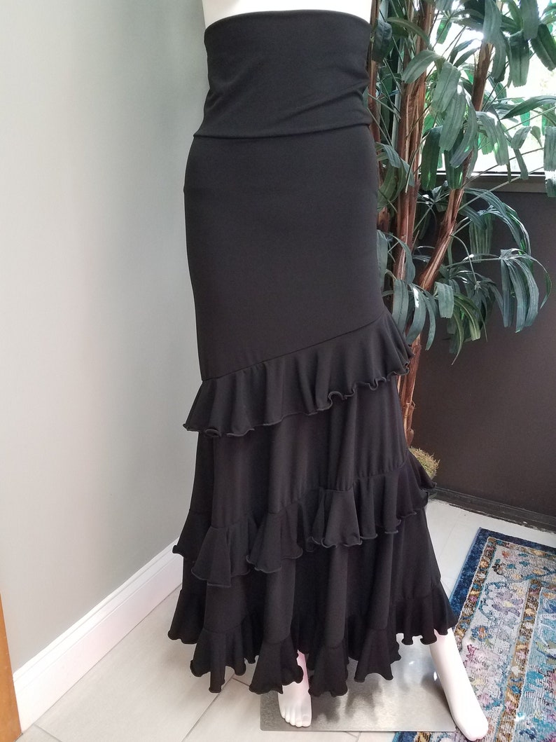 Flamenco Rehearsal Skirt Falda De Flamenco Black Stretch Size - Etsy