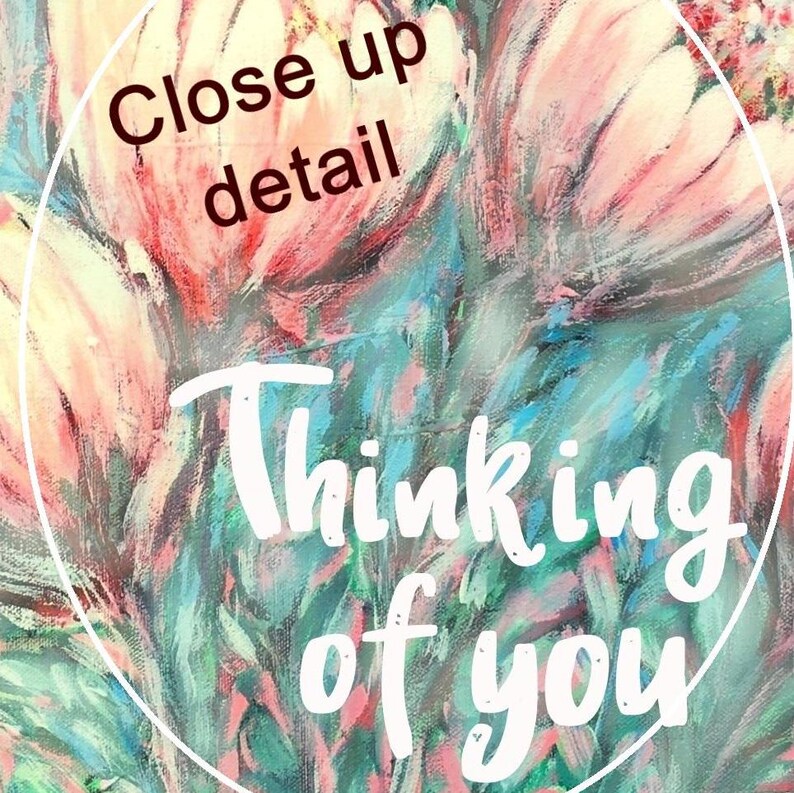 Thinking of You Sympathy Card With Protea Flowers Art, Set of 4 or 8 ...