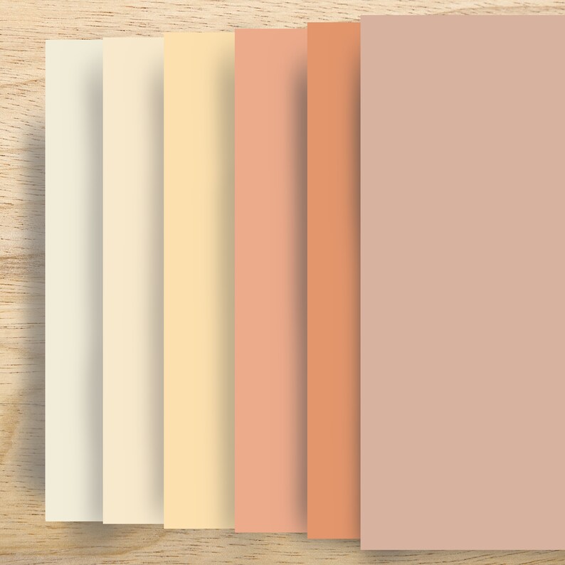 Neutral Pastel Color Digital Paper Pack of 6, Wedding DIY Scrapbook ...