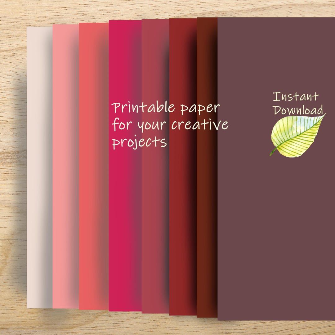 Printable Burgundy Plum Pink & Brown Paper Pack Solid Color for ...