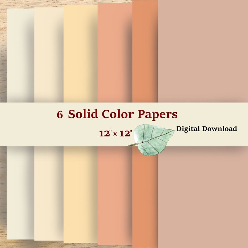 Neutral Pastel Color Digital Paper Pack of 6, Wedding DIY Scrapbook ...