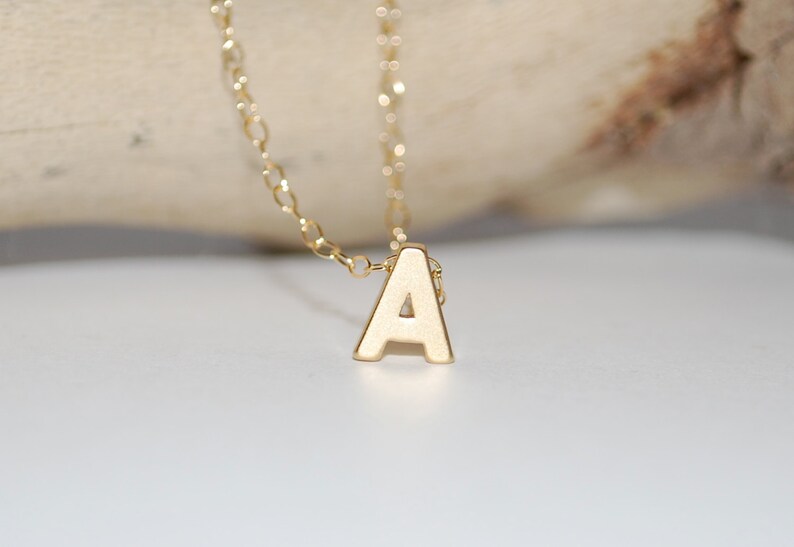 Inicial de collar collar de letra pequeña collar de oro de | Etsy