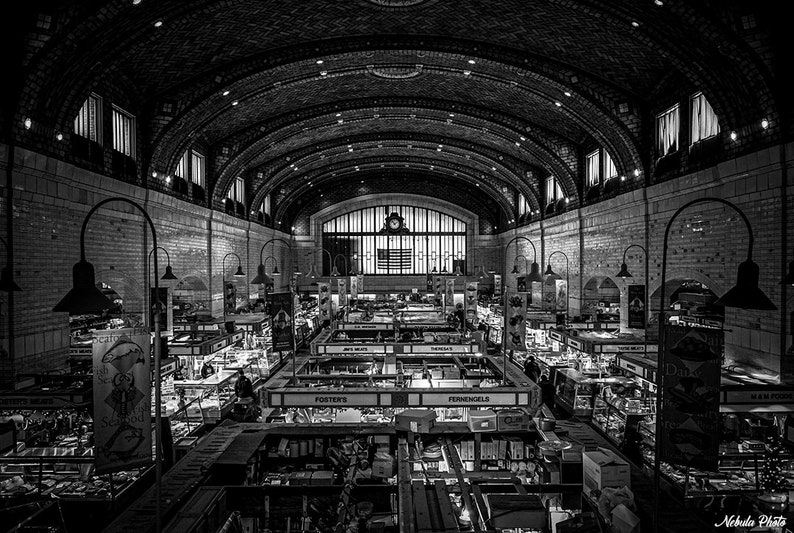 West Side Market Cleveland Ohio Photography Print Black and White Wall ...