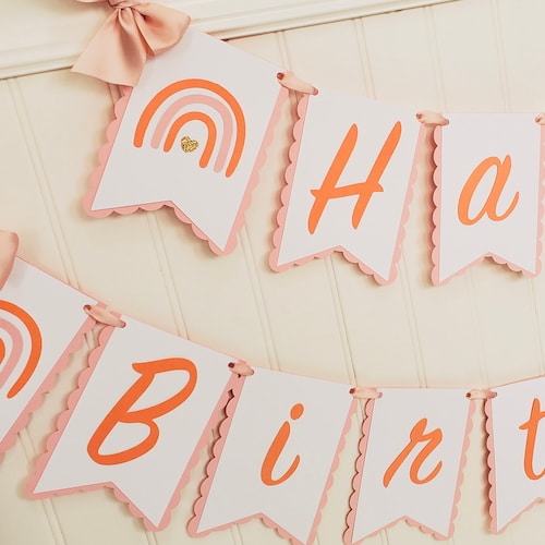 Boho Rainbow Banner. Boho Happy Birthday Garland. Boho Rainbow - Etsy