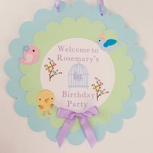 Bird Door Sign, Birdy Welcome, Birdie Theme, Party Decor, Birthday ...