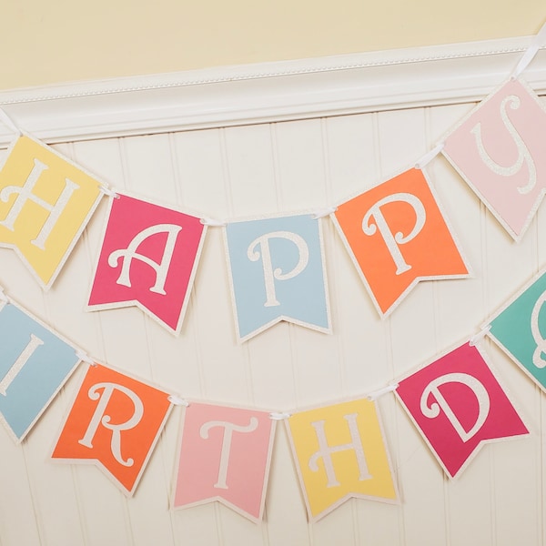 Rainbow Birthday Banner - Etsy