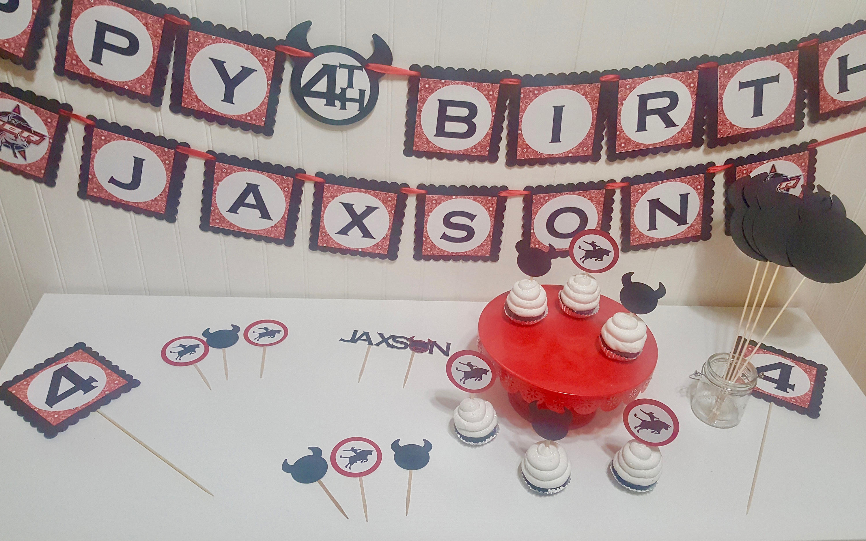 Bull Birthday Banner. Rodeo Banner. Bull Rider Birthday | Etsy