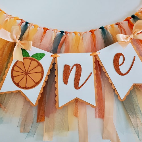 Orange High Chair Banner. ONE Banner. Tangerine Garland. Fruit - Etsy