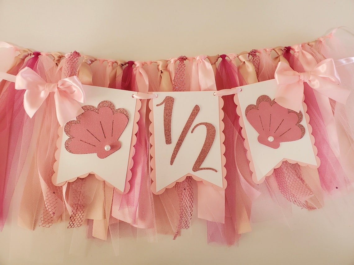 Seashell Half Birthday High Chair Banner. Under the Sea | Etsy