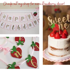 Two Sweet Cake Topper. Strawberry Cake Topper. Smash Cake Topper ...
