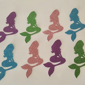 Glitter Mermaid Die Cuts Cut Outs Count of 36 Multi-color Confetti ...